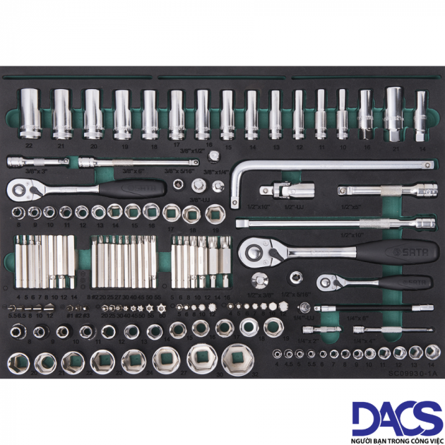 SATA 09930 - BỘ SẢN PHẨM BAO GỒM TỦ ĐỒ NGHỀ 95126 VÀ BỘ DỤNG CỤ CẦM TAY ...