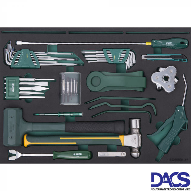 SATA 09931 - BỘ SẢN PHẨM BAO GỒM TỦ ĐỒ NGHỀ 95126 VÀ BỘ DỤNG CỤ CẦM TAY ...